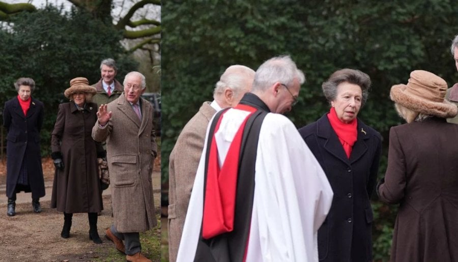 King Charles and Princess Anne reunite for Sunday service at Sandringham