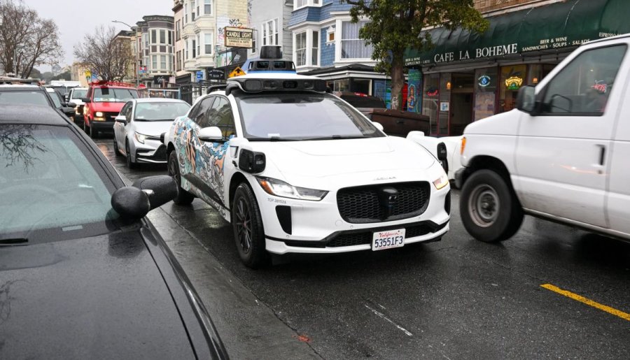 Waymo self-driving car with human driver hits parked cars in LA