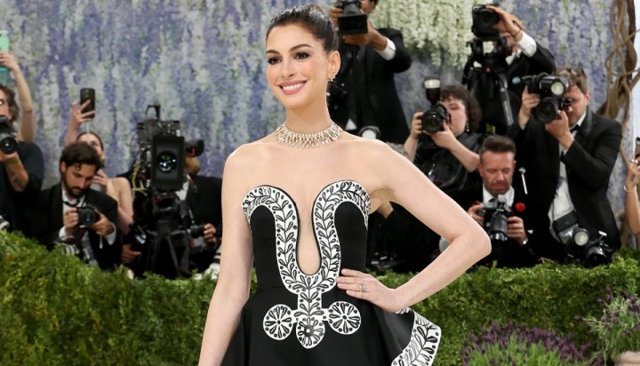 Anne Hathaway turns heads in hand-painted couture look at Met Gala 2026