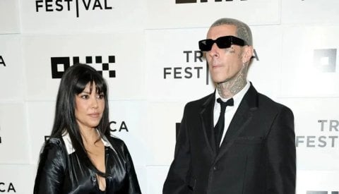 Kourtney Kardashian, Travis Barker make rare red carpet appearance