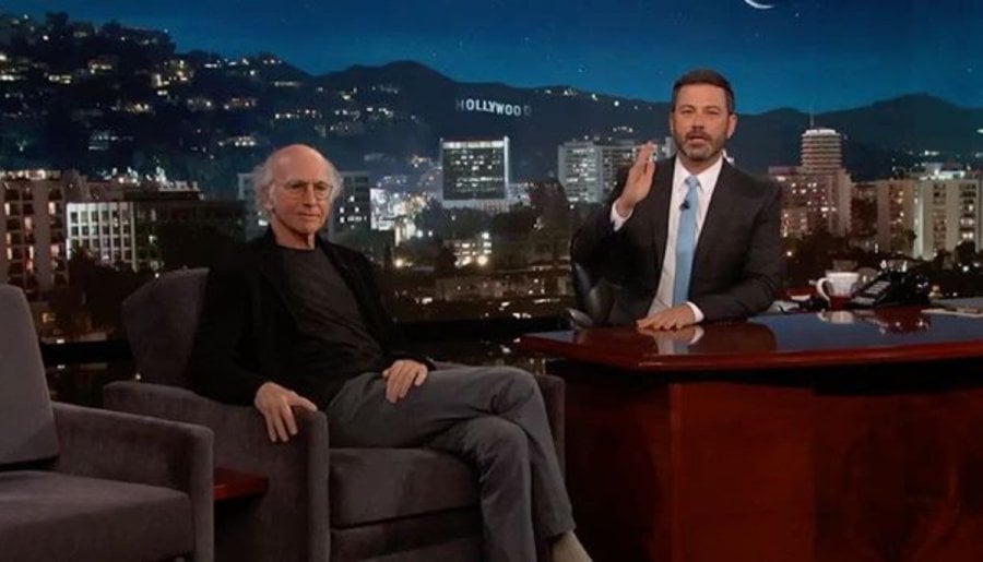 Jimmy Kimmel pokes fun at Larry David’s family history during live ...