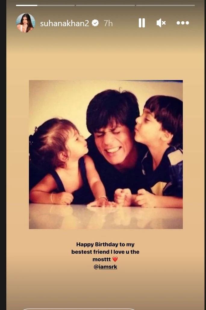 Suhana Khan shares adorable childhood picture on dad Shah Rukh Khan's birthday