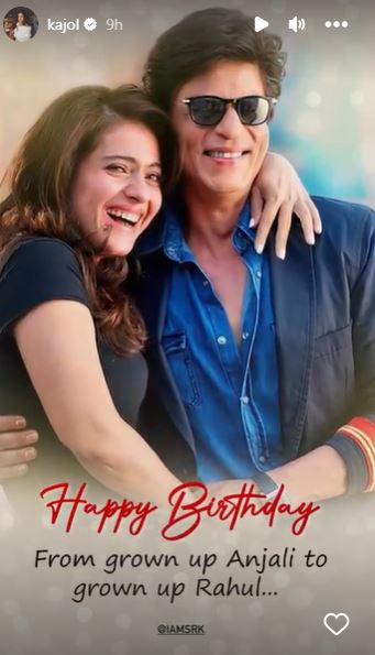 Kajol gets filmy as she wishes bestie Shah Rukh Khan ‘Happy birthday’