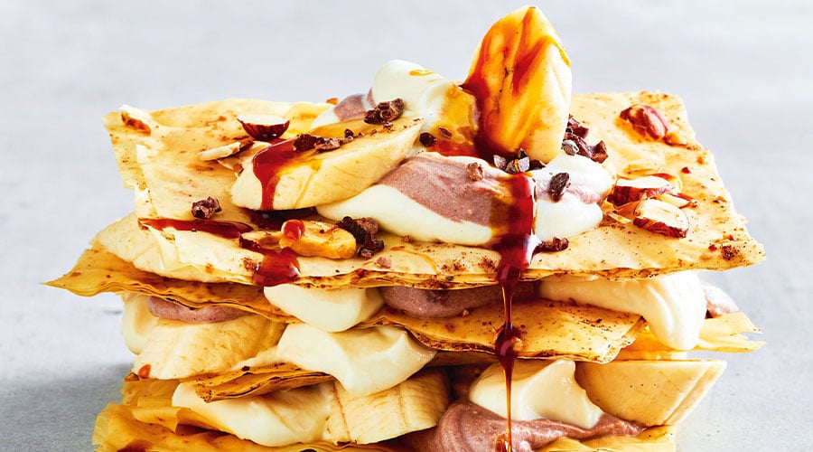 Choc Banoffee Filo Stack recipe