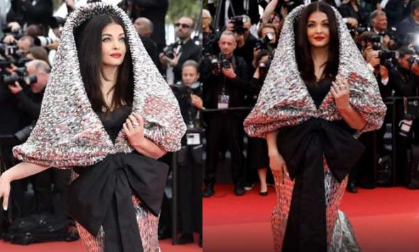 Aishwarya Rai makes bold choice wearing silver hood gown at Cannes 2023 ...