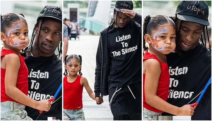 Travis Scott celebrates Father's Day with daughter Stormi on the London eye