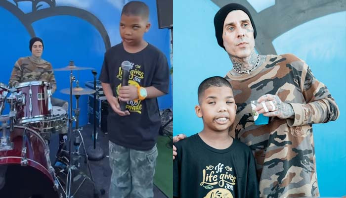 Travis Barker makes surprise visit to blind drummer's lemonade stand ...