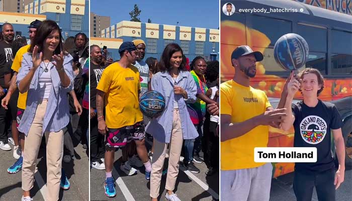 Zendaya and Tom Holland flaunt impressive basketball moves on surprise ...