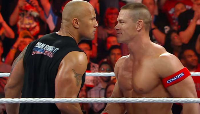 WWE rivals Dwayne 'The Rock' Johnson and John Cena share friendly reunion