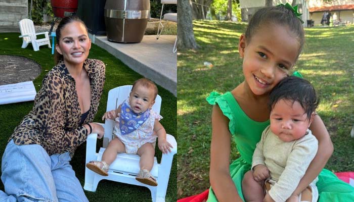 Chrissy Teigen shares daughter Luna's ribbon dance with baby sister Esti