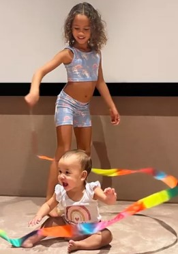 Chrissy Teigen shares daughter Luna's ribbon dance with baby sister Esti