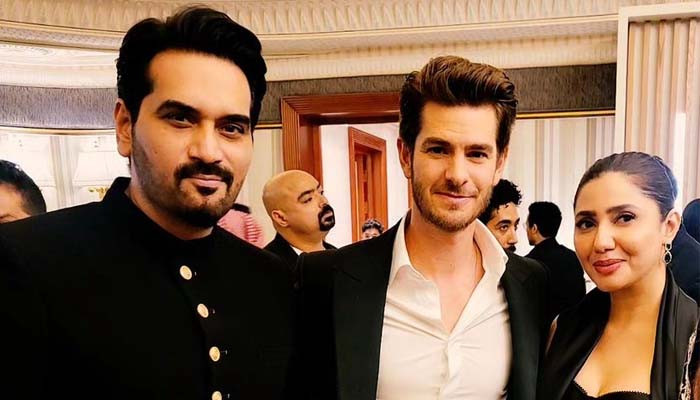 Mahira Khan, Humayun Saeed greet Hollywood stars Andrew Garfield ...