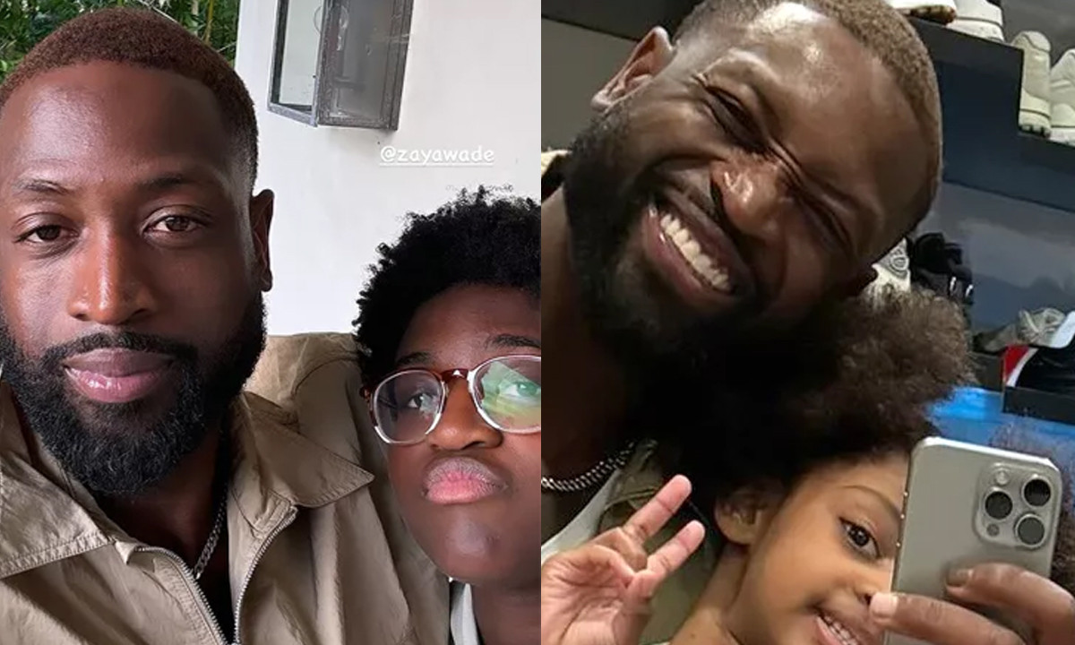 NBA champion Dwyane Wade spends quality time with his children