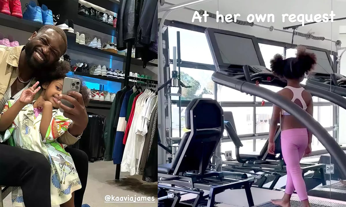 NBA champion Dwyane Wade spends quality time with his children